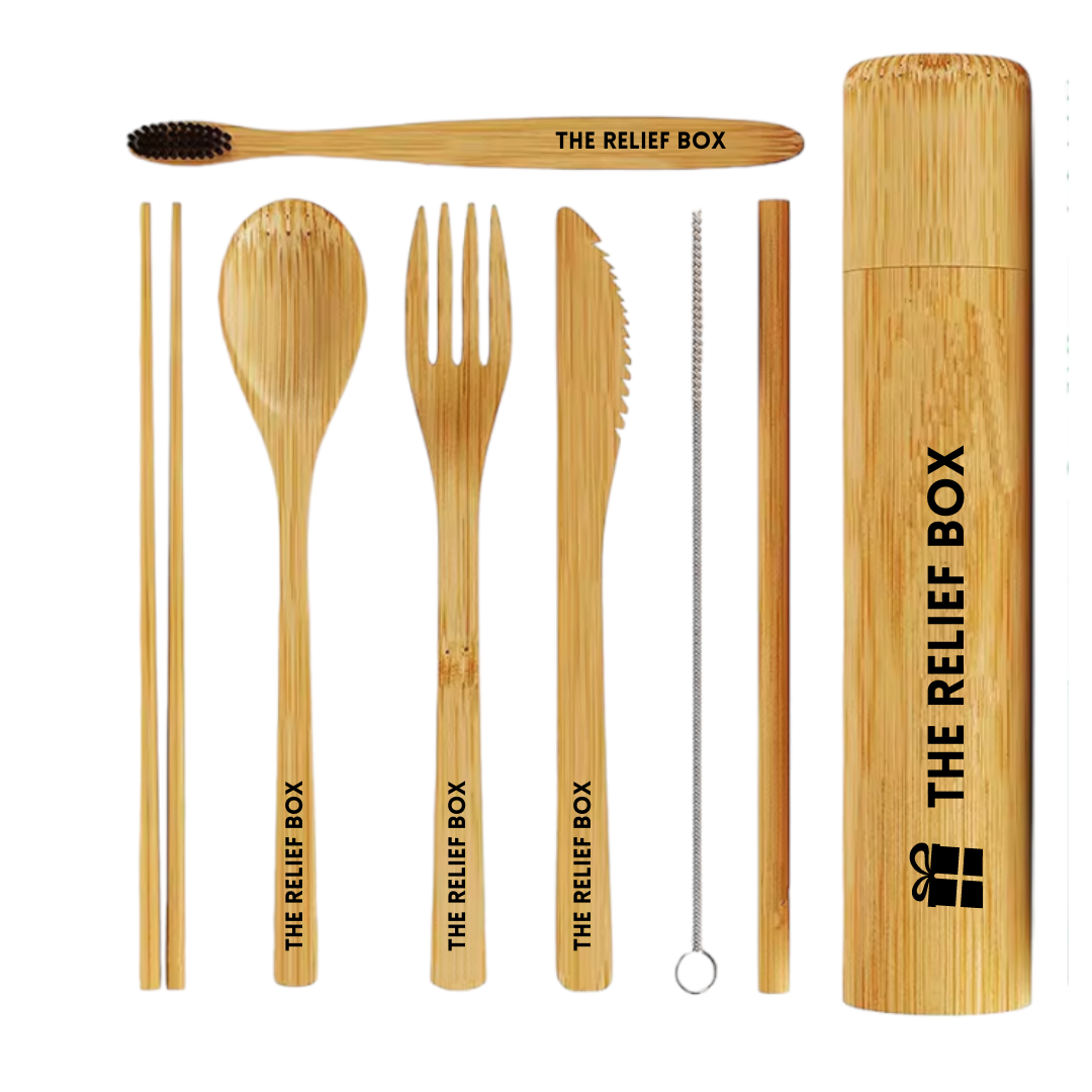 Bamboo Travel Utensils Kit – thereliefbox